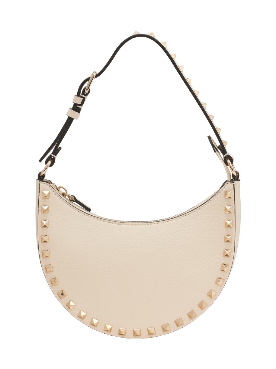 VALENTINO Mini Rockstud Leather Hobo Bag